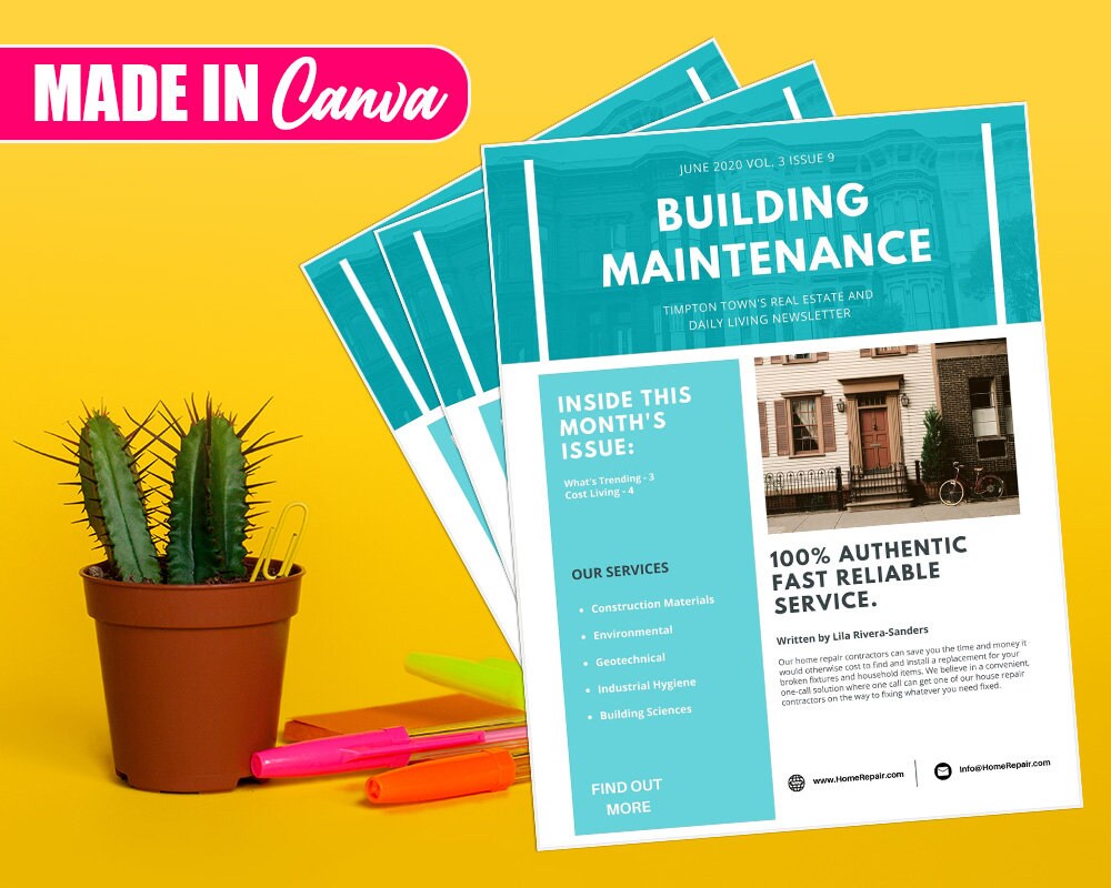 Building Maintenance Service Flyer, DIY Canva Building Maintenance ...