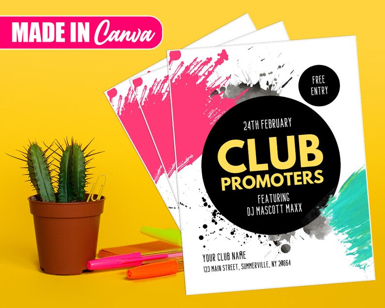 Club Promoters Flyer DIY Canva Club Promoters Flyer Template - Etsy