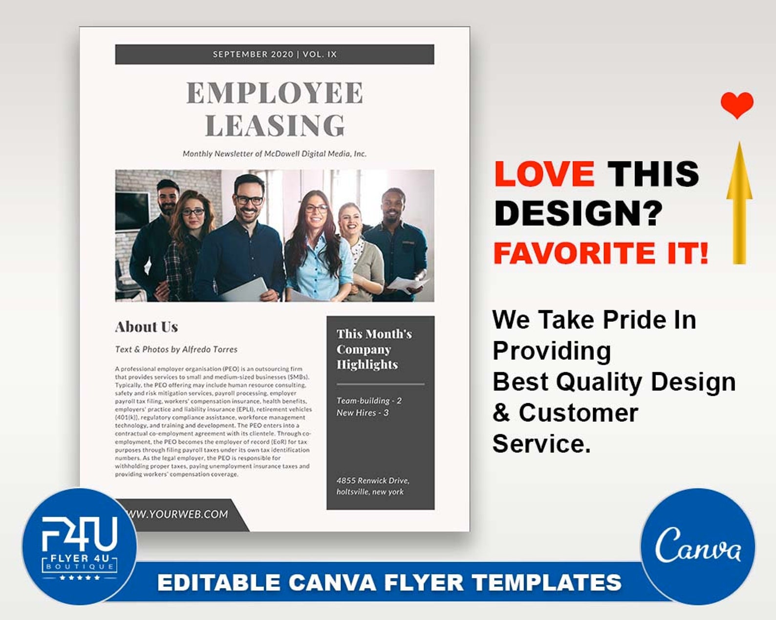 Employee Leasing Flyer DIY Canva Employee Leasing Flyer - Etsy