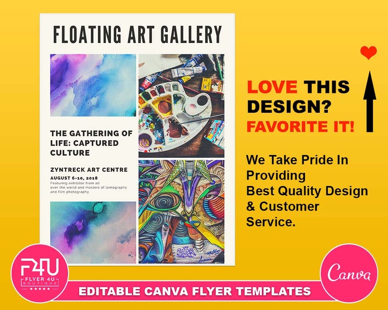 Floating Art Gallery Flyer DIY Canva Floating Art Gallery - Etsy