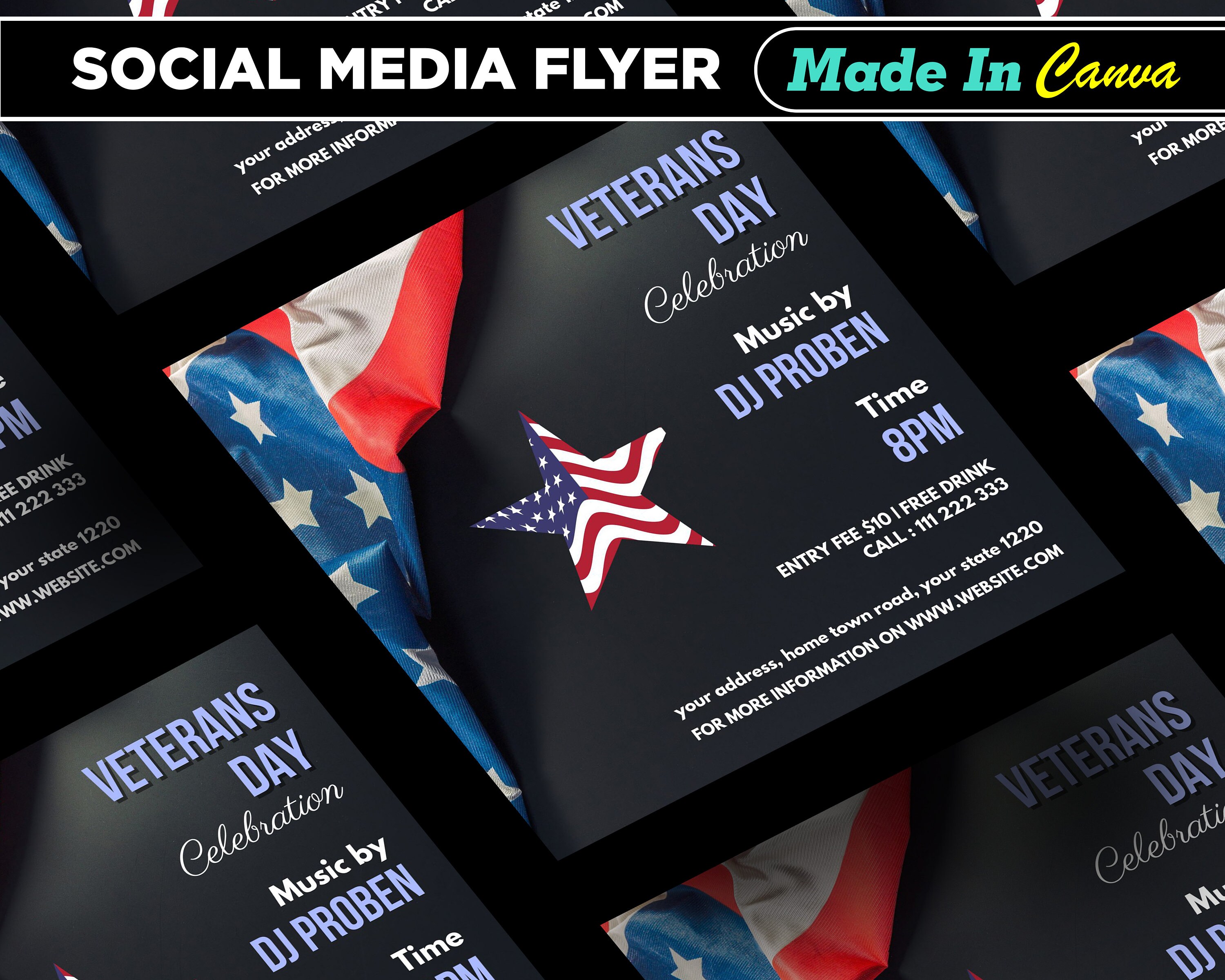 Presidents' Day Flyer DIY Canva Presidents' Day Flyer - Etsy