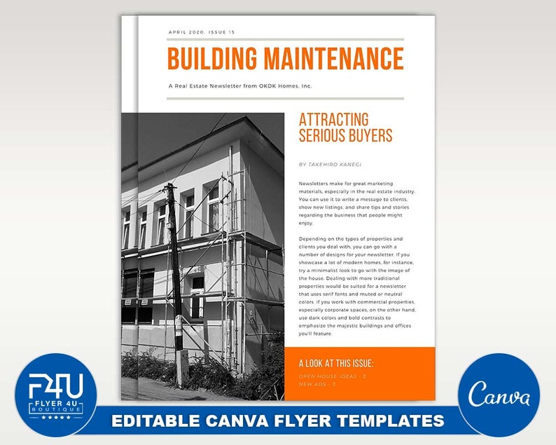 Building Maintenance Service Flyer, DIY Canva Building Maintenance ...