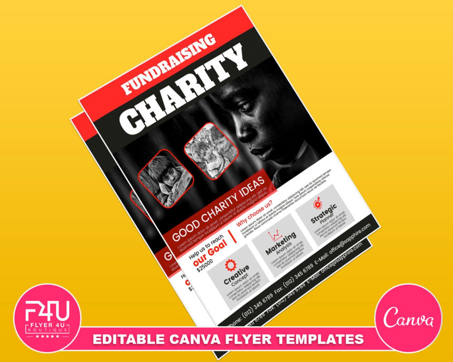 Fundraiser Flyer DIY Canva Fundraiser Flyer Template 2022 - Etsy