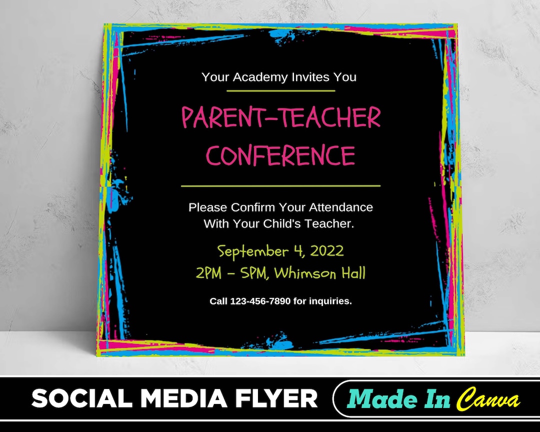 Parent Meeting Flyer, DIY Canva Parent Meeting Flyer Template 2022 ...