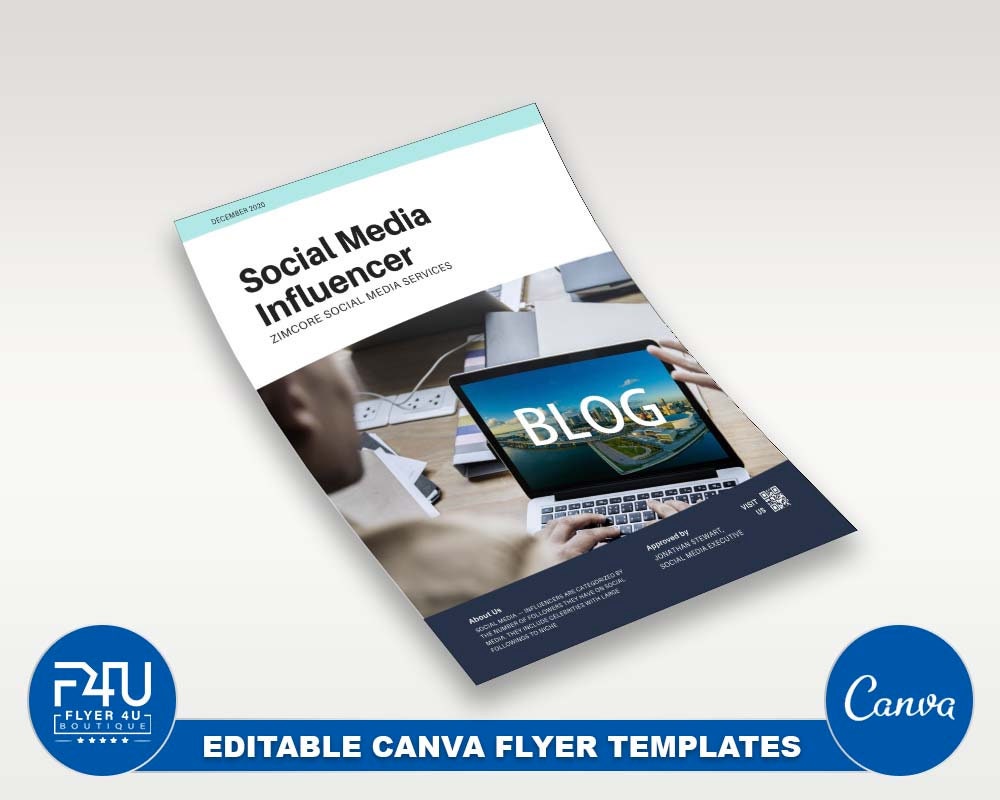 Social Media Influencer Flyer DIY Canva Social Media - Etsy