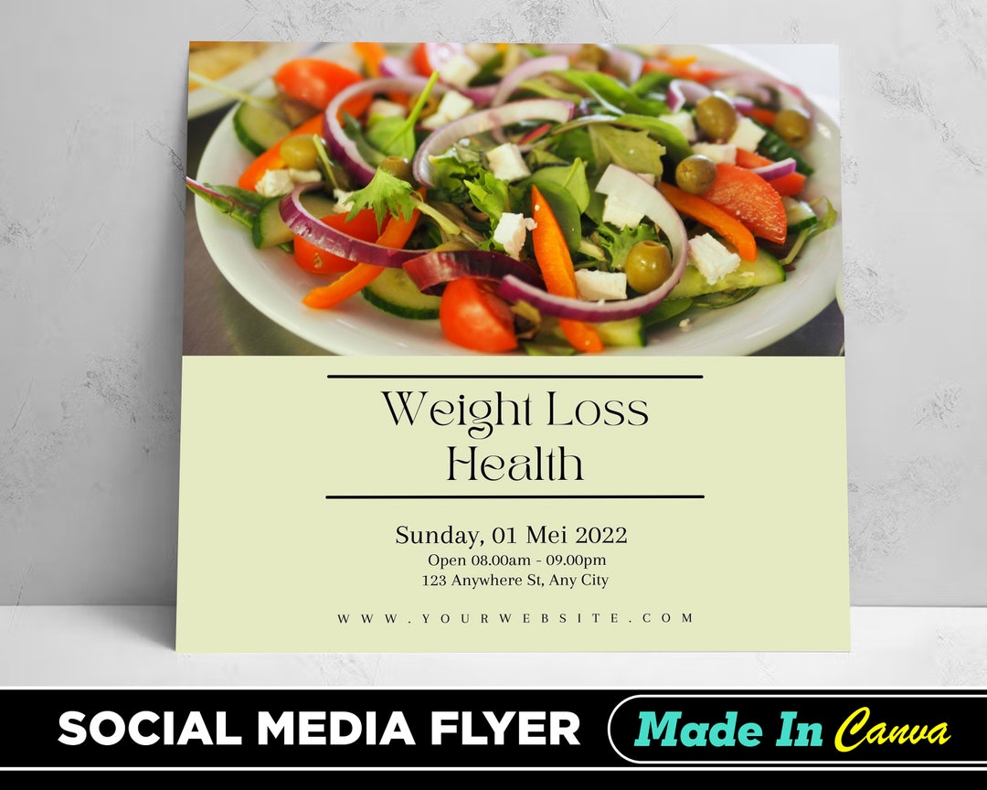 Weight Loss Health Flyer, DIY Canva Weight Loss Health Flyer Template ...