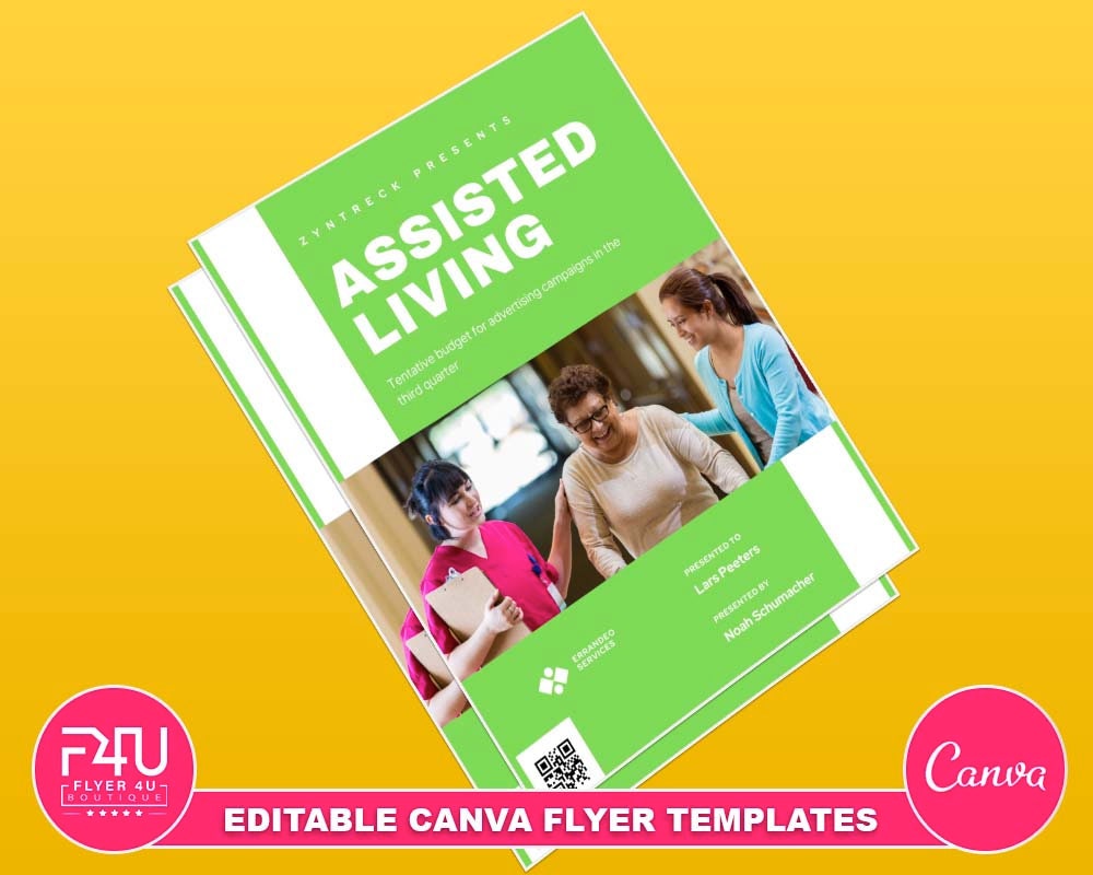 Assisted Living Flyer, DIY Canva Assisted Living Flyer, Editable Canva ...