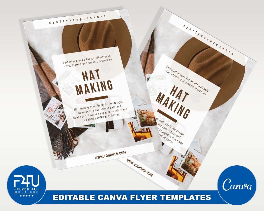 Hat Making Flyer, DIY Canva Hat Making Flyer Template 2022, Editable ...