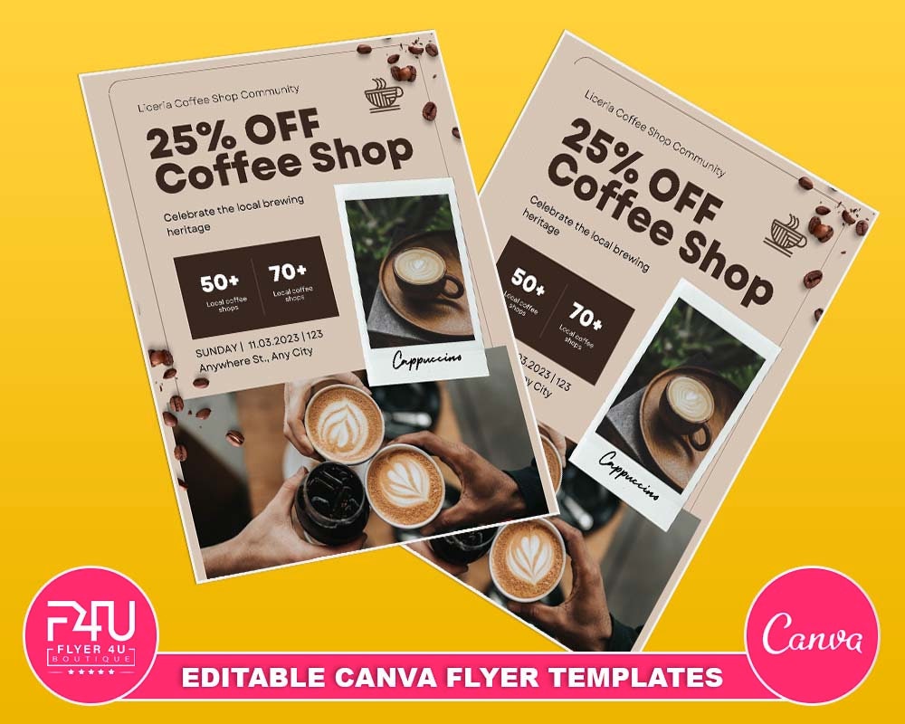 Coffee Shop Marketing Flyer, DIY Canva Coffee Shop Marketing Flyer ...