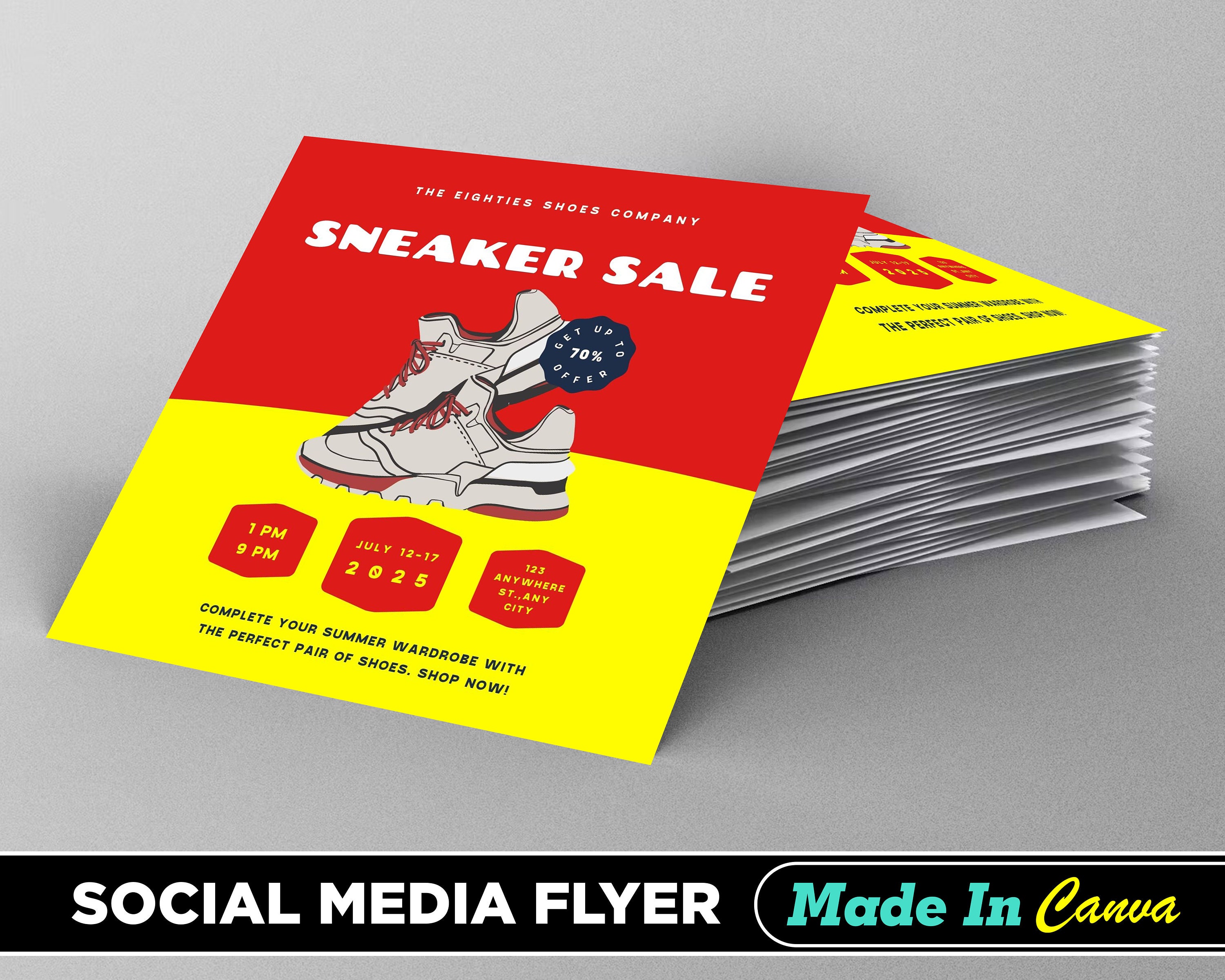 Sneaker Sale Flyer, DIY Canva Sneaker Sale Flyer Template 2022 ...