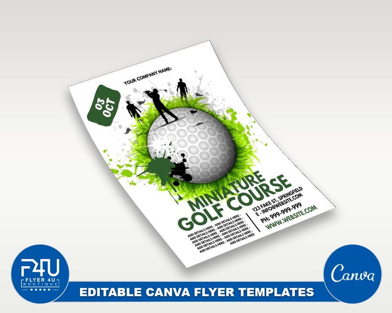 Miniature Golf Course Flyer DIY Canva Miniature Golf Course - Etsy