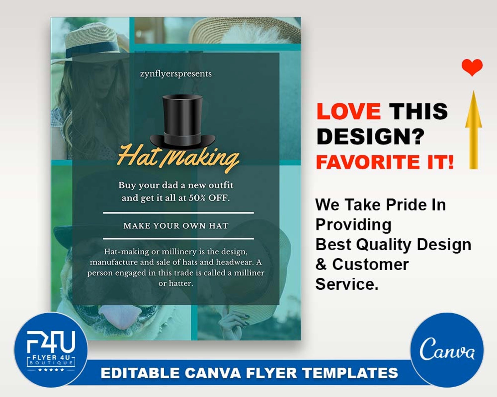 Hat Making Flyer DIY Canva Hat Making Flyer Template 2021 | Etsy