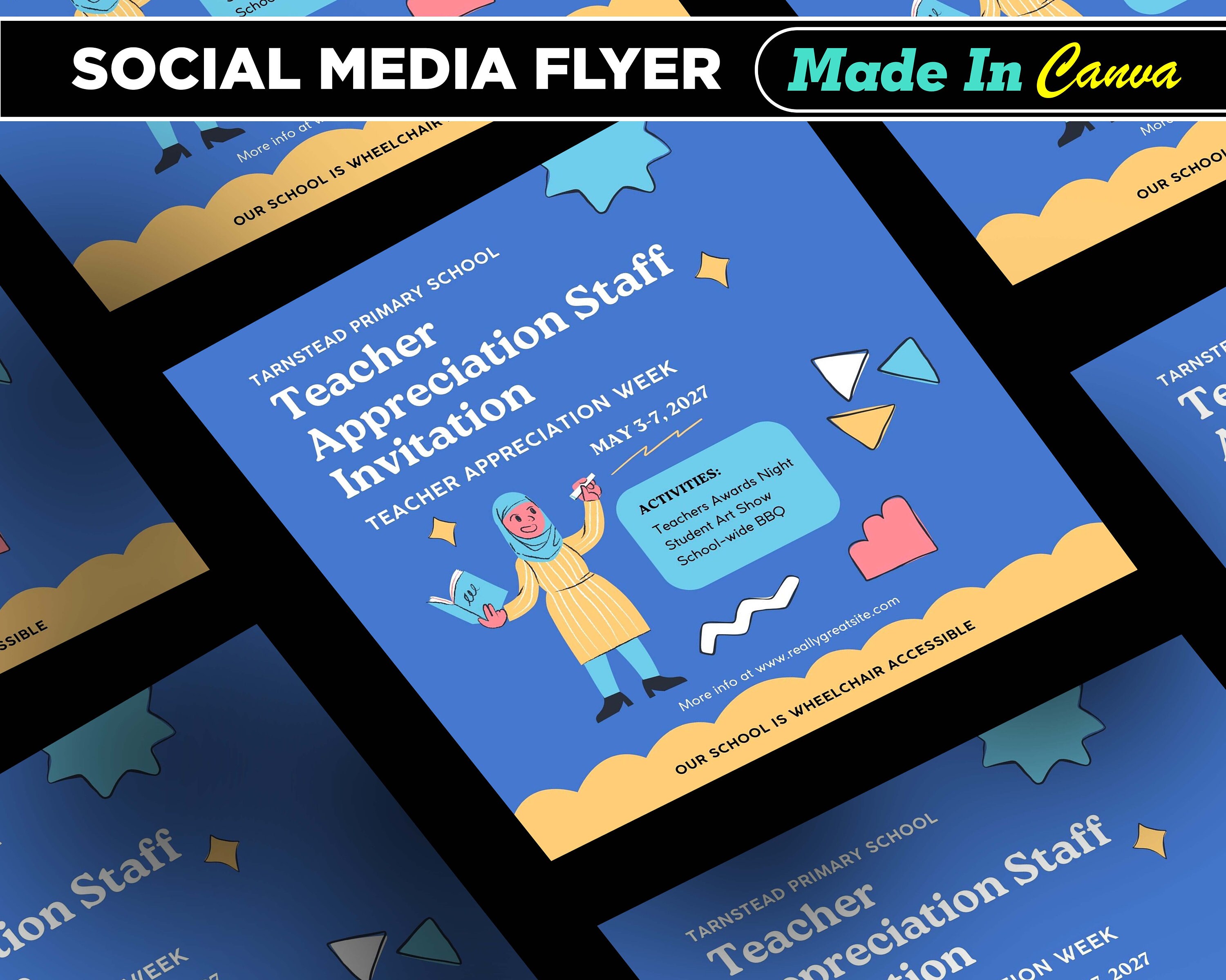 Teacher Appreciation Staff, DIY Canva Teacher Appreciation Template ...