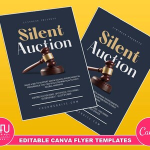 Live Auction Flyer, DIY Canva Live Auction Flyer Template, Editable US ...