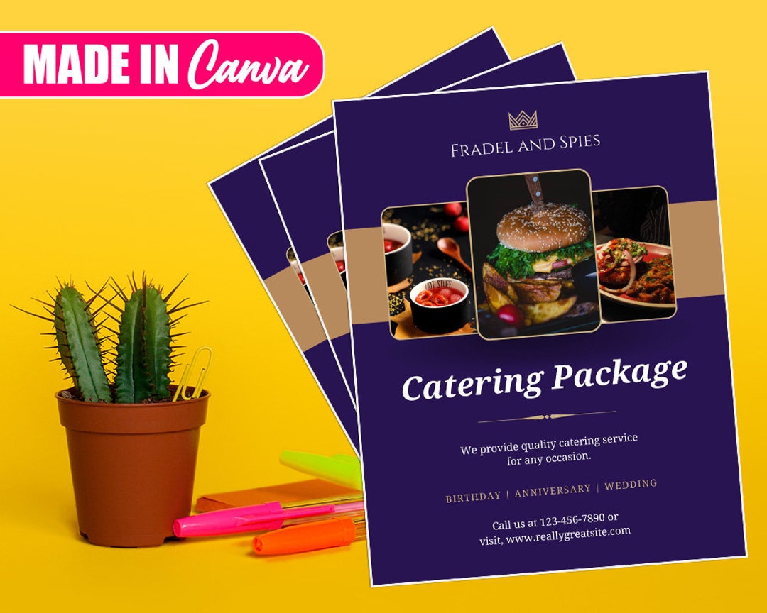 Catering Package Flyer, DIY Canva Catering Package Flyer Template ...