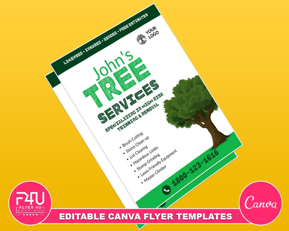 Tree Service Flyer, DIY Canva Tree Service Flyer Template 2022 ...