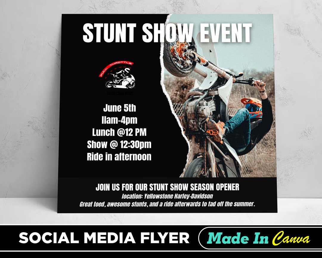 Bike Stunt Show Flyer, DIY Canva Bike Stunt Show Flyer Template 2022 ...