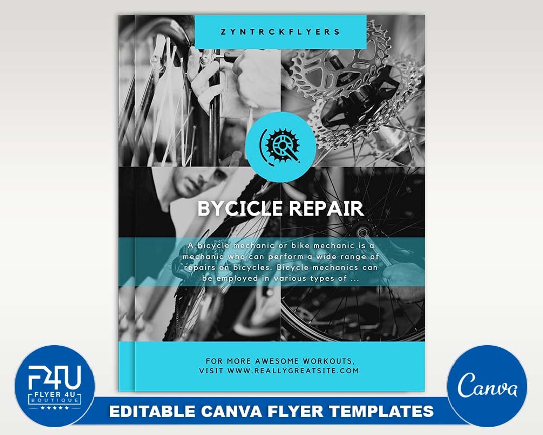 Bicycle Repair Flyer DIY Canva Bicycle Repair Flyer Template - Etsy