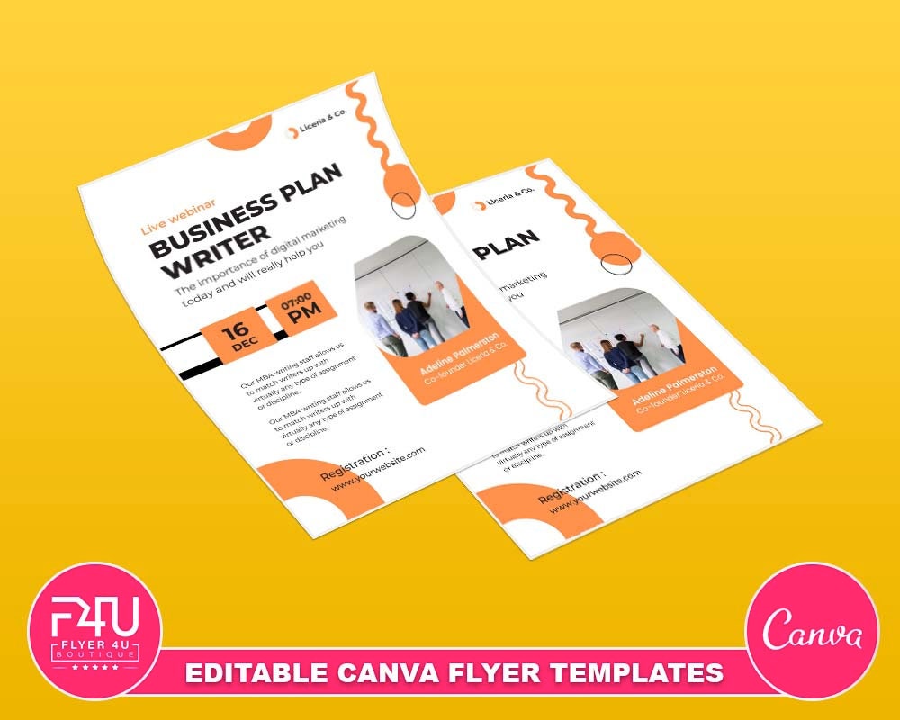 Business Plan Writer Flyer DIY Canva Business Plan Writer - Etsy