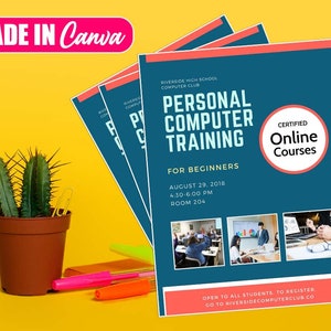 Personal Computer Training Flyer, DIY Canva Personal Computer Training ...