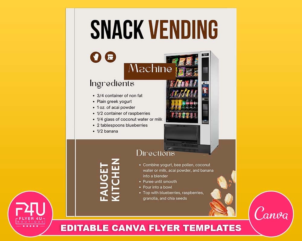Snack Vending Machine Flyer, DIY Canva Snack Vending Machine Flyer ...