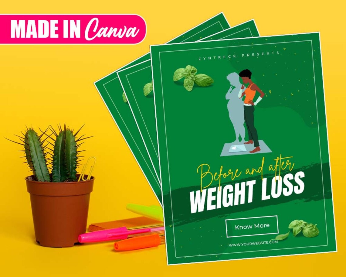 Before and After Weight Loss Flyer, DIY Before and After Weight Loss ...