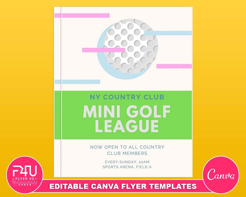Mini Golf Flyer, DIY Canva Mini Golf Templates, Editable Canva US ...