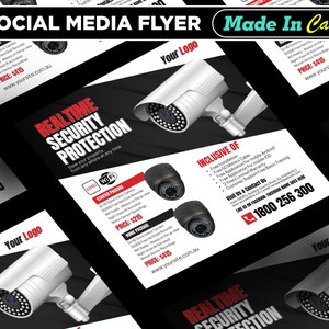 CCTV Camera Flyer, DIY CCTV Camera Shop Flyer Template, Editable Canva ...