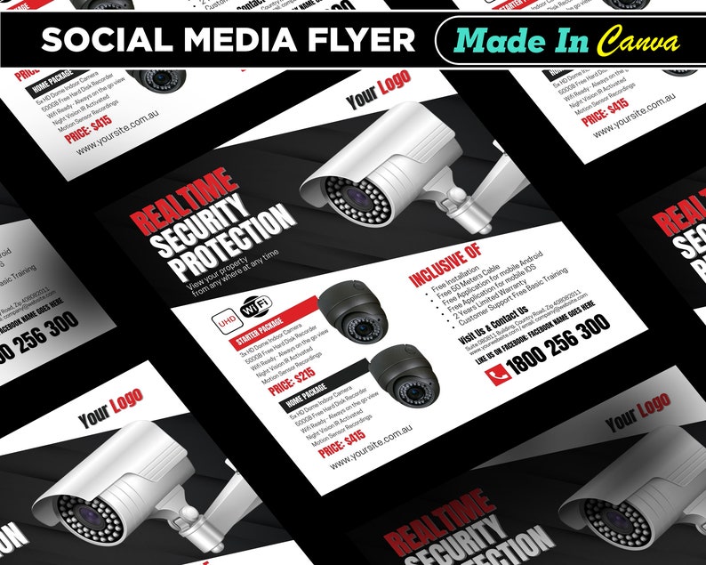CCTV Camera Flyer, DIY CCTV Camera Shop Flyer Template, Editable Canva ...