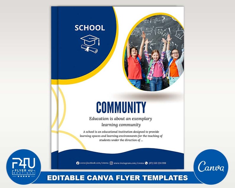 School Flyer, DIY Canva School Flyer Template 2022, Editable Canva US ...