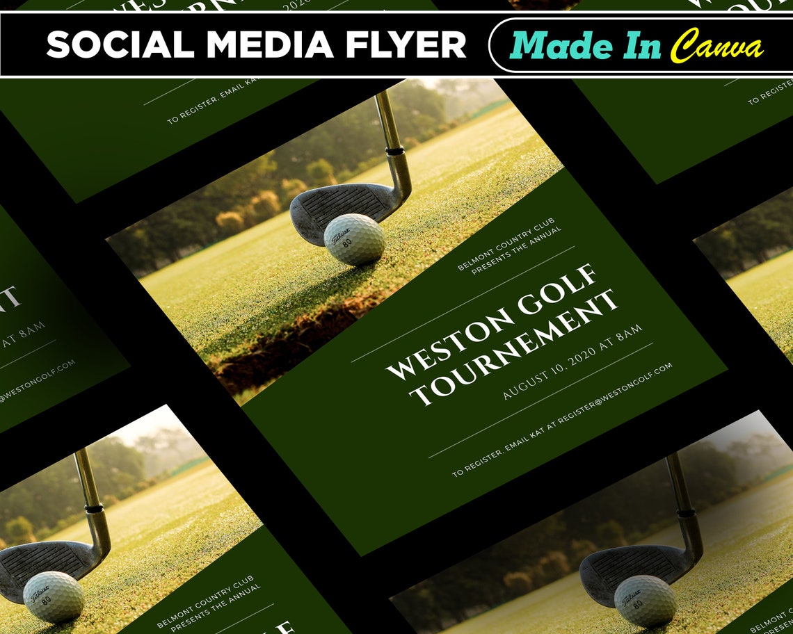Golf Tournament Flyer, DIY Canva Golf Tournament Templates, Editable ...