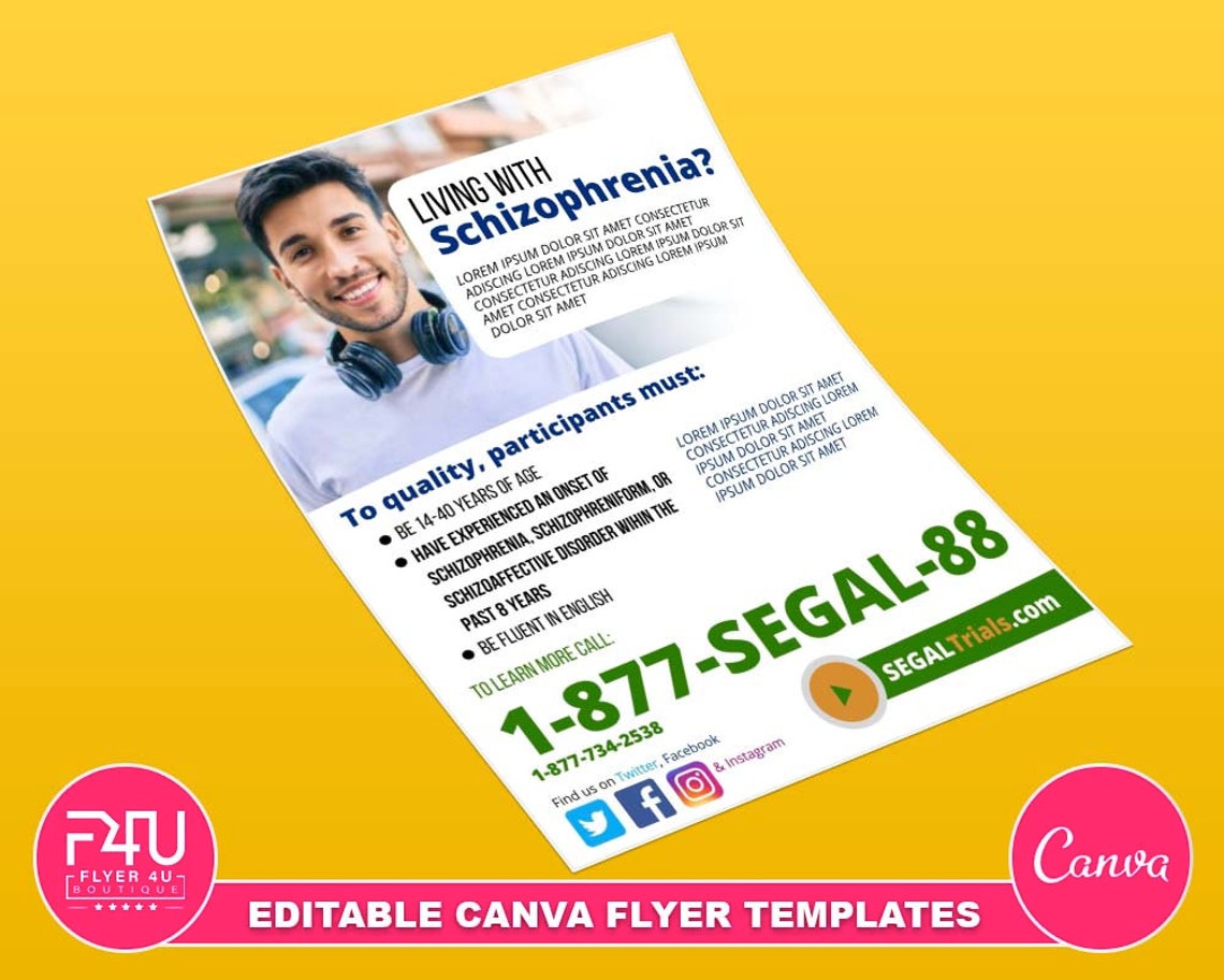 Clinical Trial Flyer DIY Canva Clinical Trial Templates - Etsy