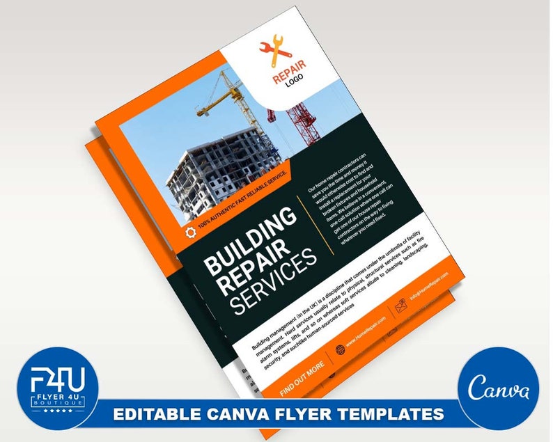 Building Maintenance Service Flyer DIY Canva Building | Etsy