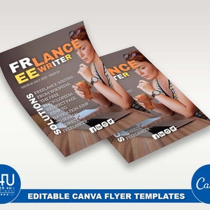 Freelance Writer Flyer, DIY Canva Freelance Writer Flyer Template 2022 ...