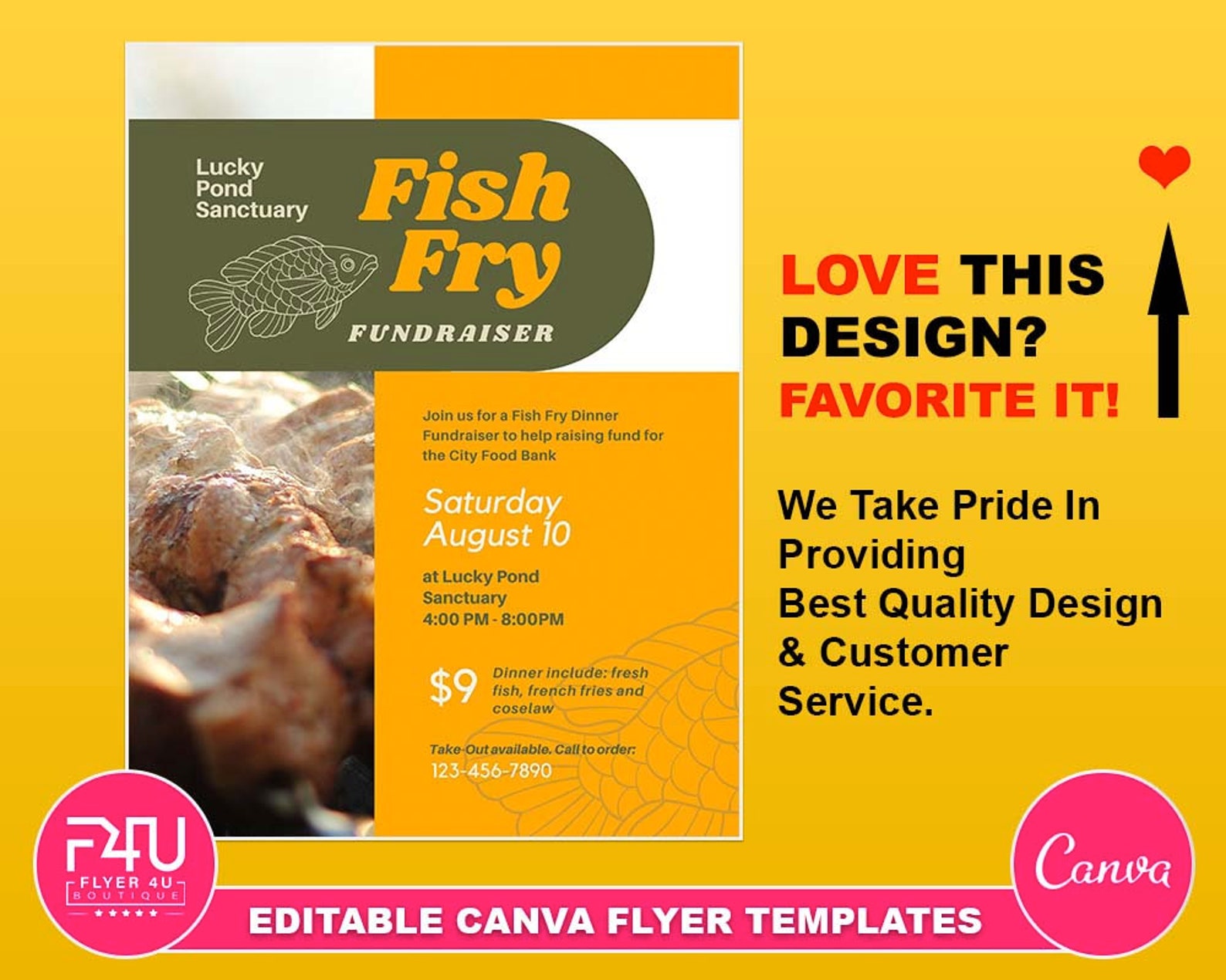 Fish Fry Flyer DIY Canva Fish Fry Flyer Template Editable US - Etsy