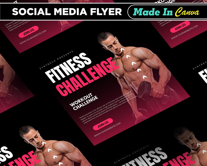 Fitness Challenge Flyer, DIY Canva Fitness Challenge Flyer Template ...