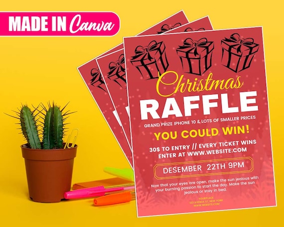 Raffle Fundraiser Flyer DIY Canva Raffle Fundraiser - Etsy