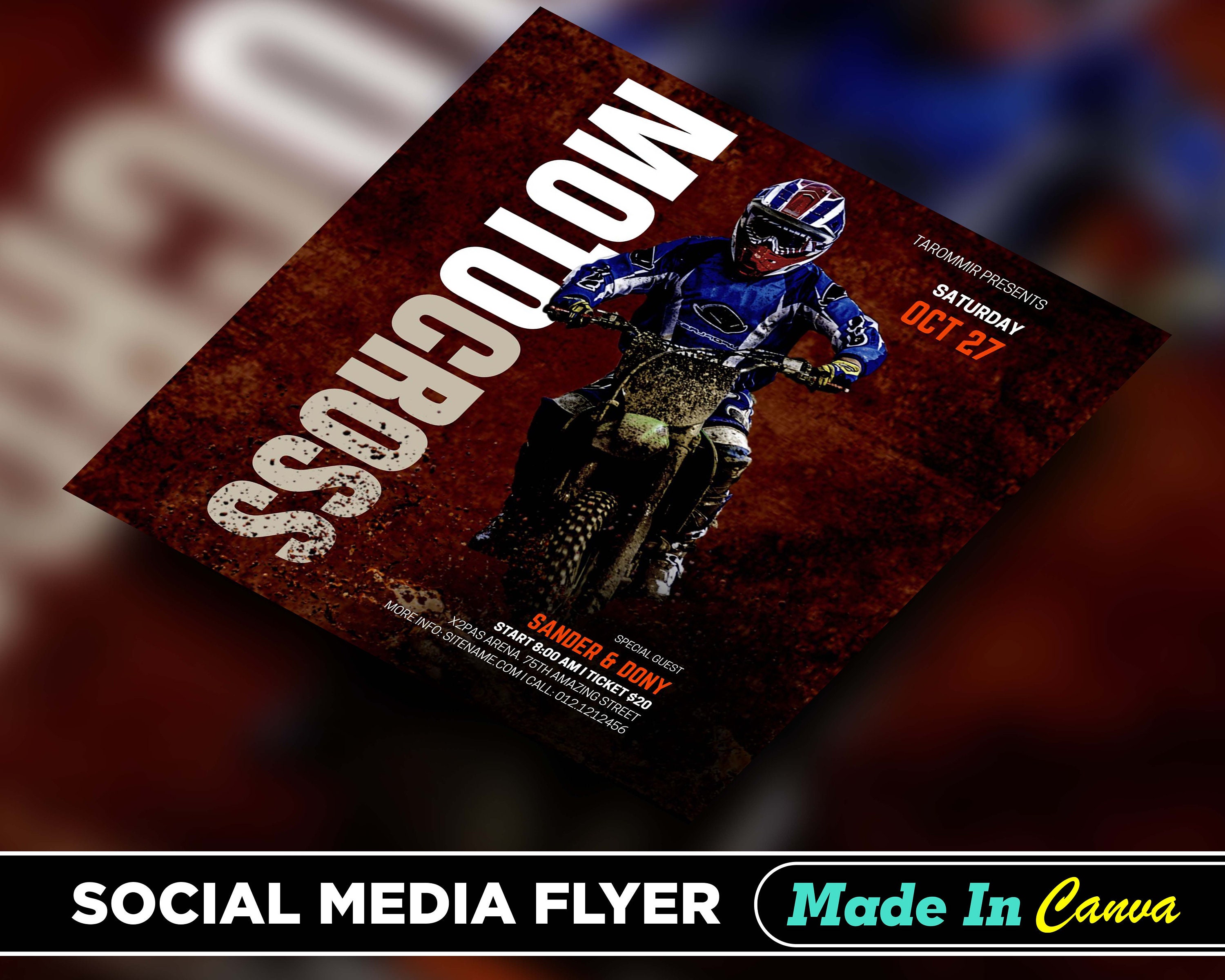 Moto Rally Flyer, DIY Canva Moto Rally Flyer Template, Editable Canva ...