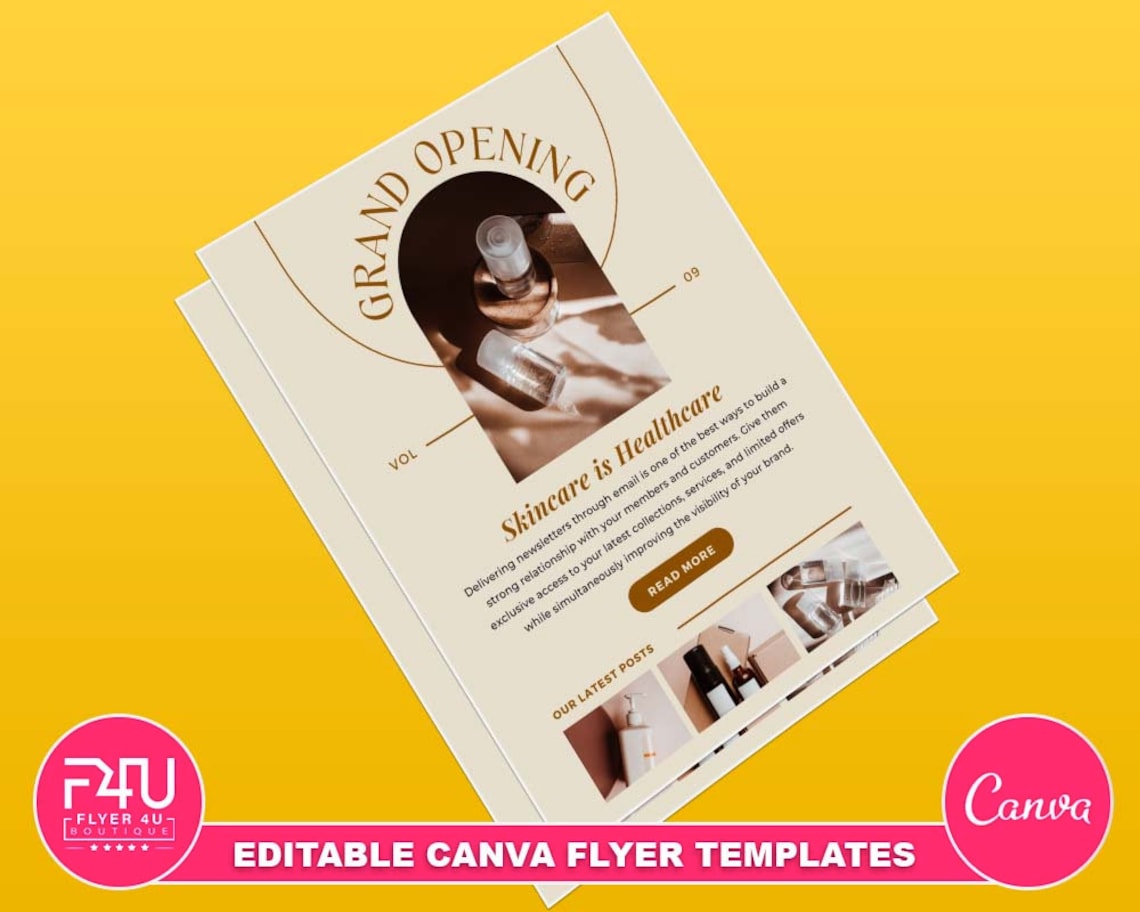 Spa Grand Opening Flyer DIY Canva Spa Grand Opening | Etsy