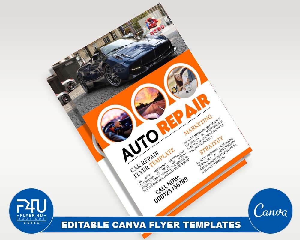 Automobile Flyer, DIY Canva Auto Mobile Flyer Template 2022, Editable ...
