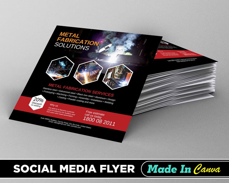 Metal Work Service Flyer, DIY Canva Metal Work Service Flyer Template ...