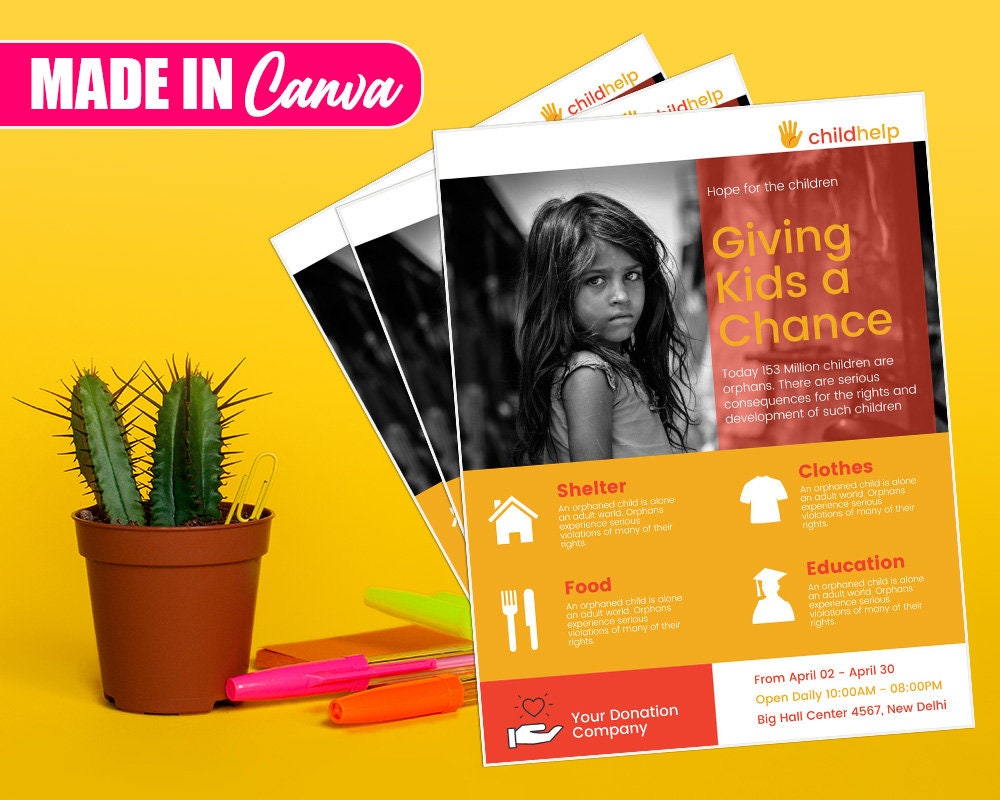 Charity Event Flyer DIY Canva Charity Event Flyer Template - Etsy