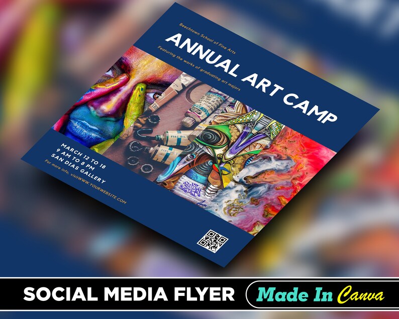 Art Camp Flyer, DIY Canva Art Camp Templates, Editable Canva Social ...