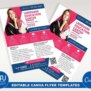 School Flyer DIY Canva School Flyer Template 2021 Editable | Etsy