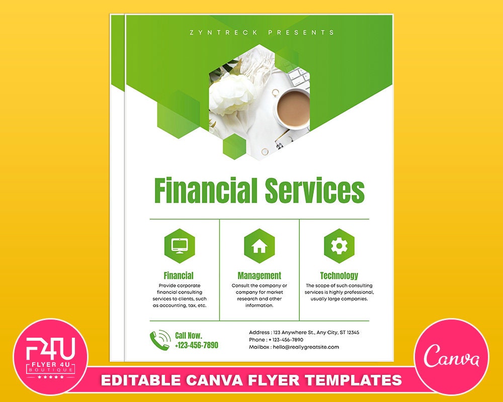 Financial Services Flyer, DIY Canva Financial Services Flyer Template ...