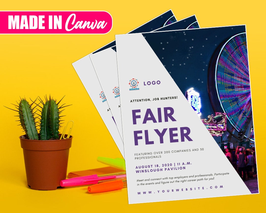 Fair Flyer, DIY Canva Fair Flyer Template, Editable Canva US Letter ...