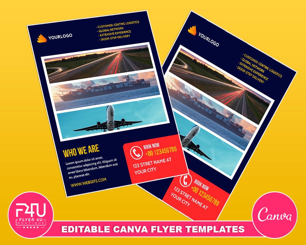 Shipping Freight Forwarding Flyer, DIY Canva Shipping Freight ...