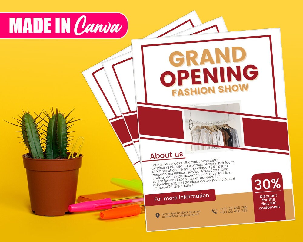 Grand Opening Flyer, DIY Canva Grand Opening Flyer Template 2022 ...