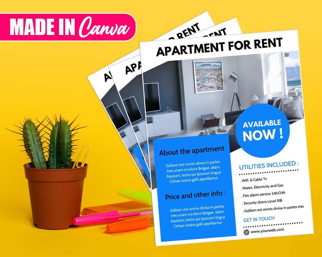 Apartment for Rent Flyer, DIY Canva Apartment for Rent Templates ...