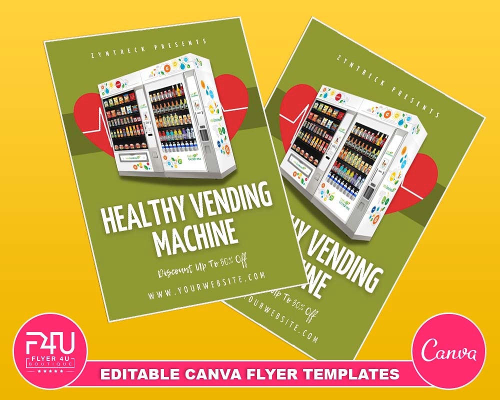 Healthy Vending Machine Flyer, DIY Canva Healthy Vending Machine Flyer ...